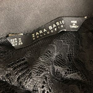 Zara | Dresses | Zara Basic Collection Black Dress With Lace | Poshmark